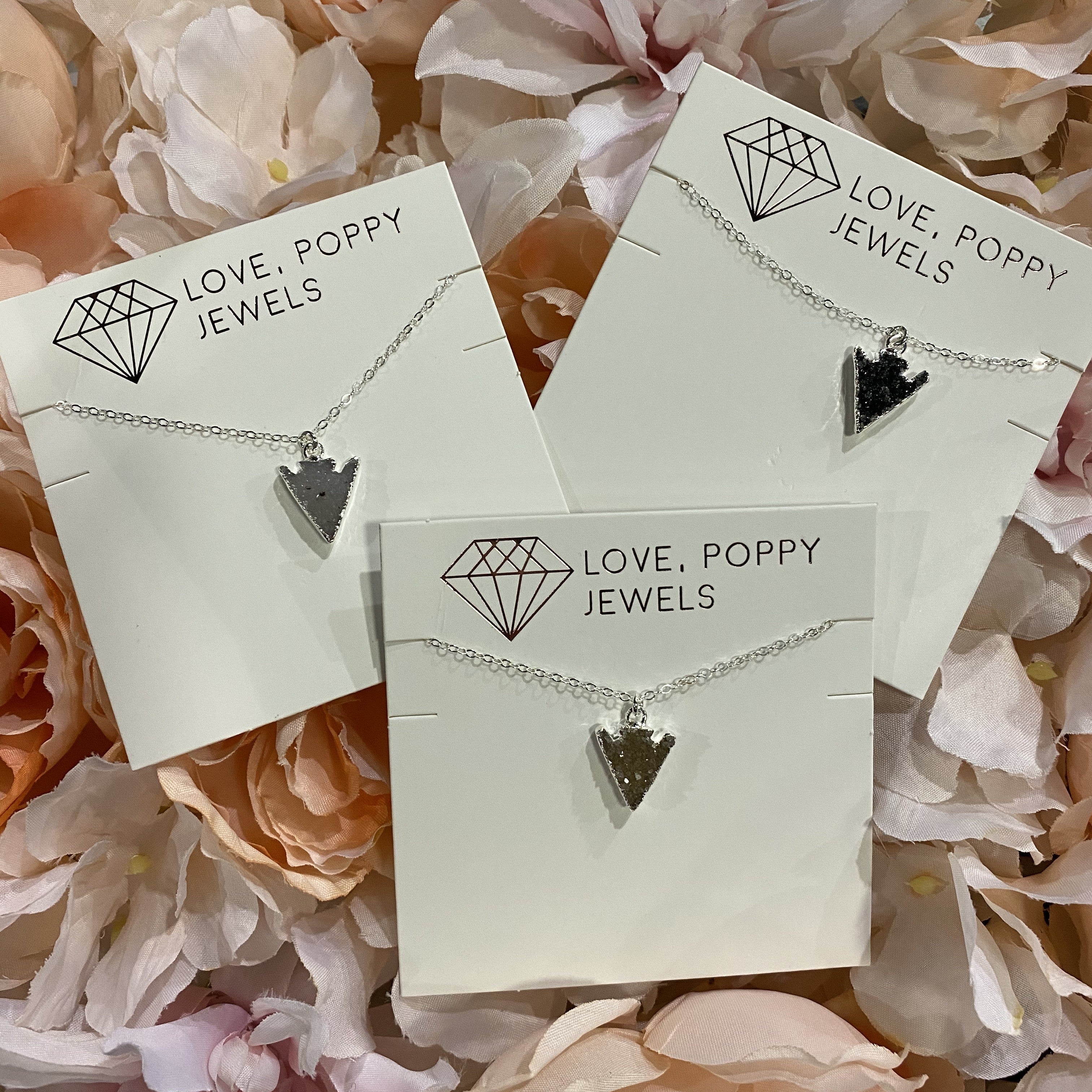 Love poppy druzy necklace store