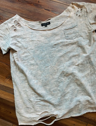 Product: SALE Rare Bird Distressed Denim Washed Rag Tee
