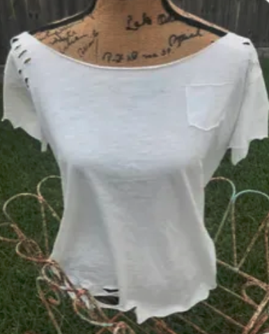 Product: A Rare Bird White Rag Tee