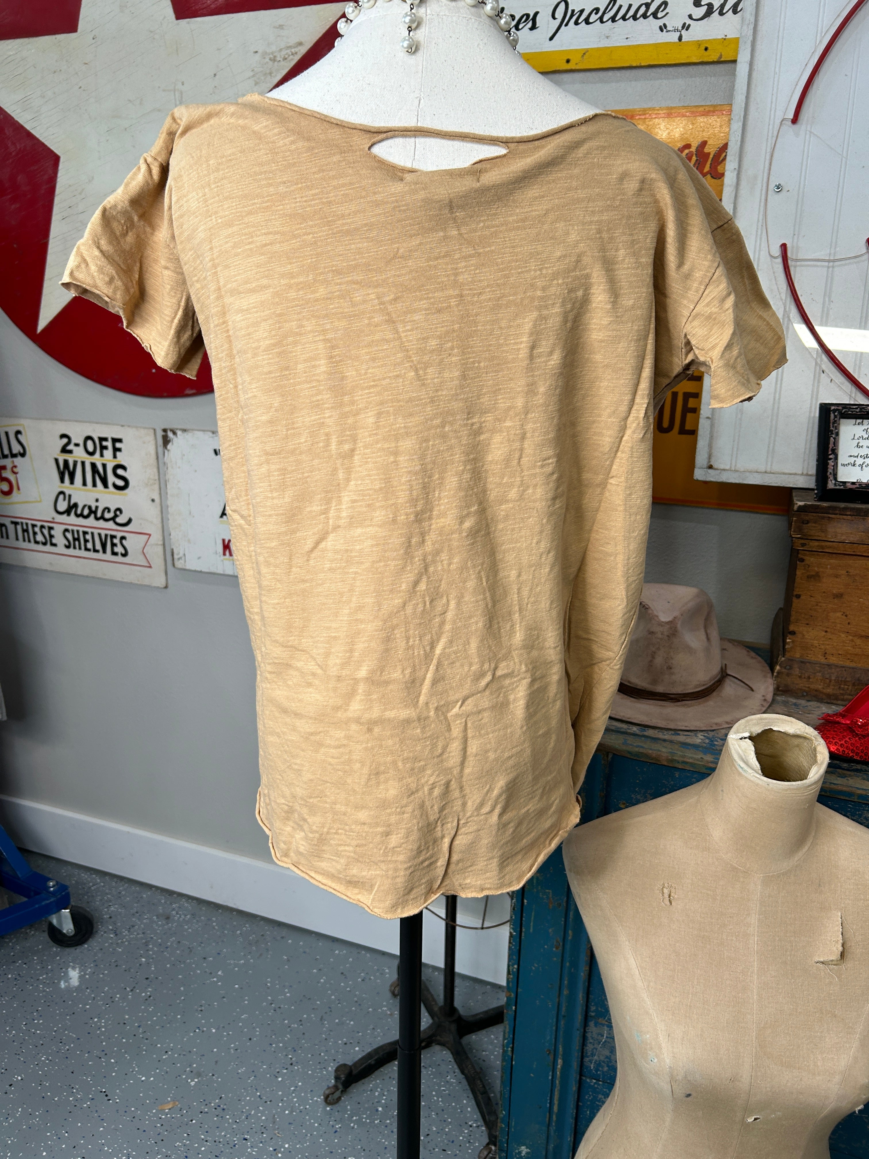 Rare Bird- Distressed Rag Tee (Sand)