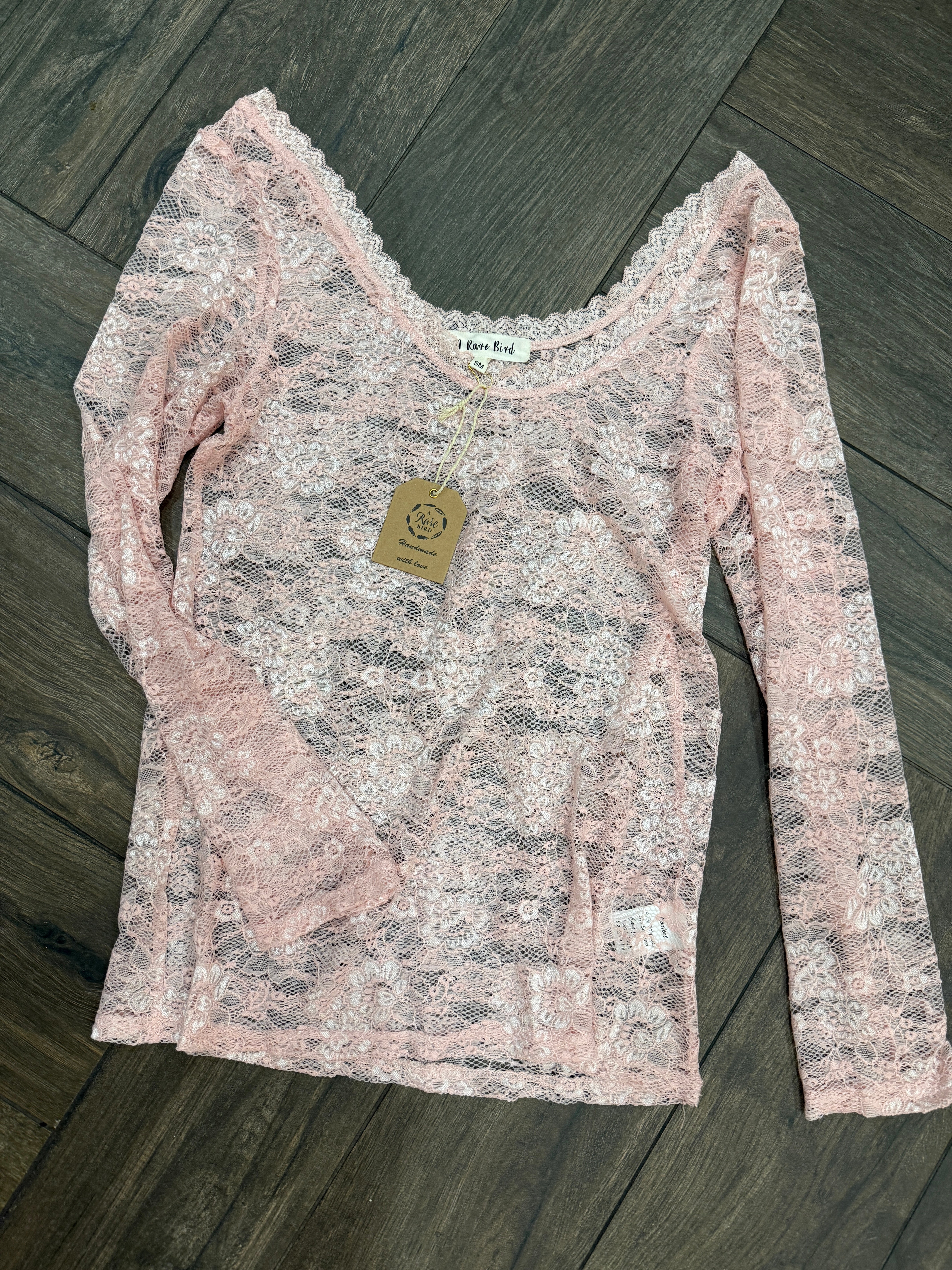 Product: Rare Bird- Lace Layer Shirt (Pink)