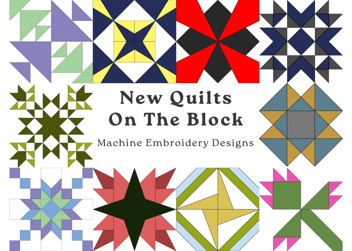 Machine Embroidered Quilt Blocks Flowers Of The Month Quilt Block