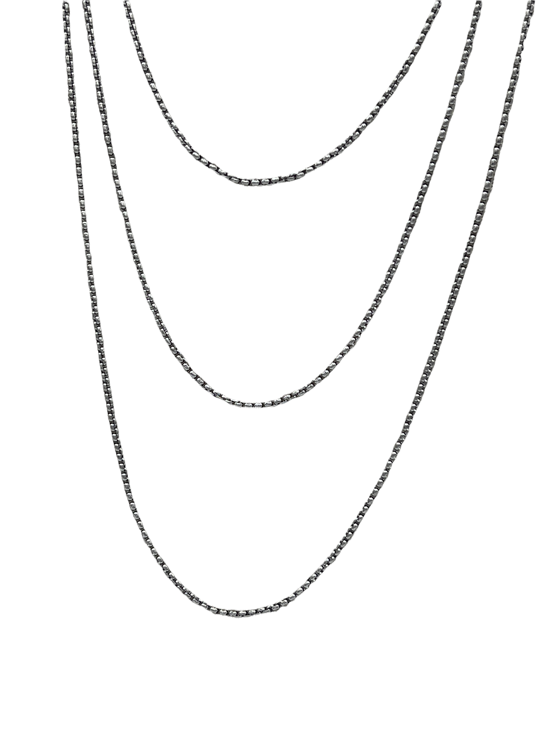 Stainless steel square pearl chain necklace 2MM – Emma Lou's Boutique