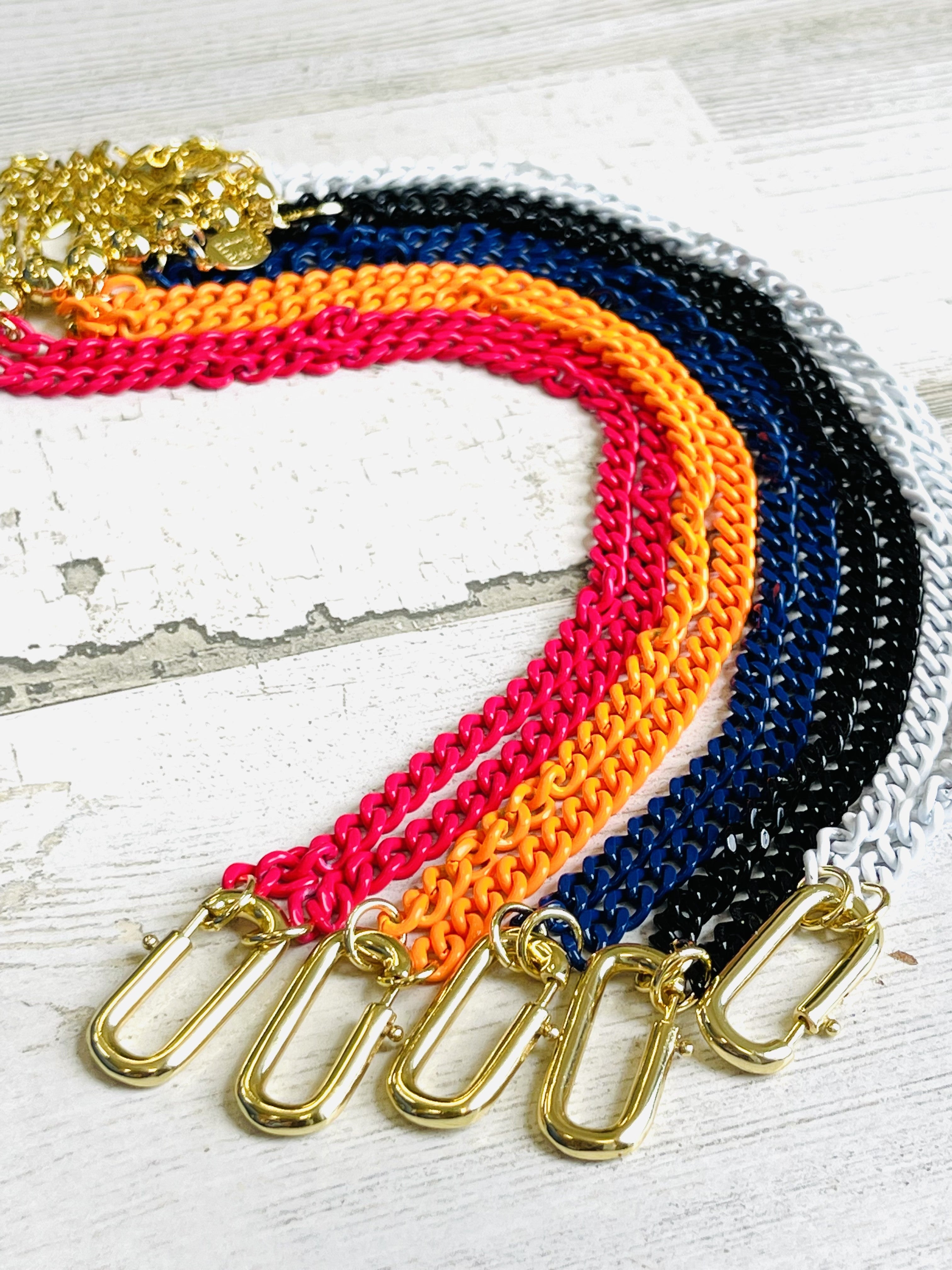 Cuban Enamel Chain with Gold Carabiner | Versatile necklace, Gold, Purple