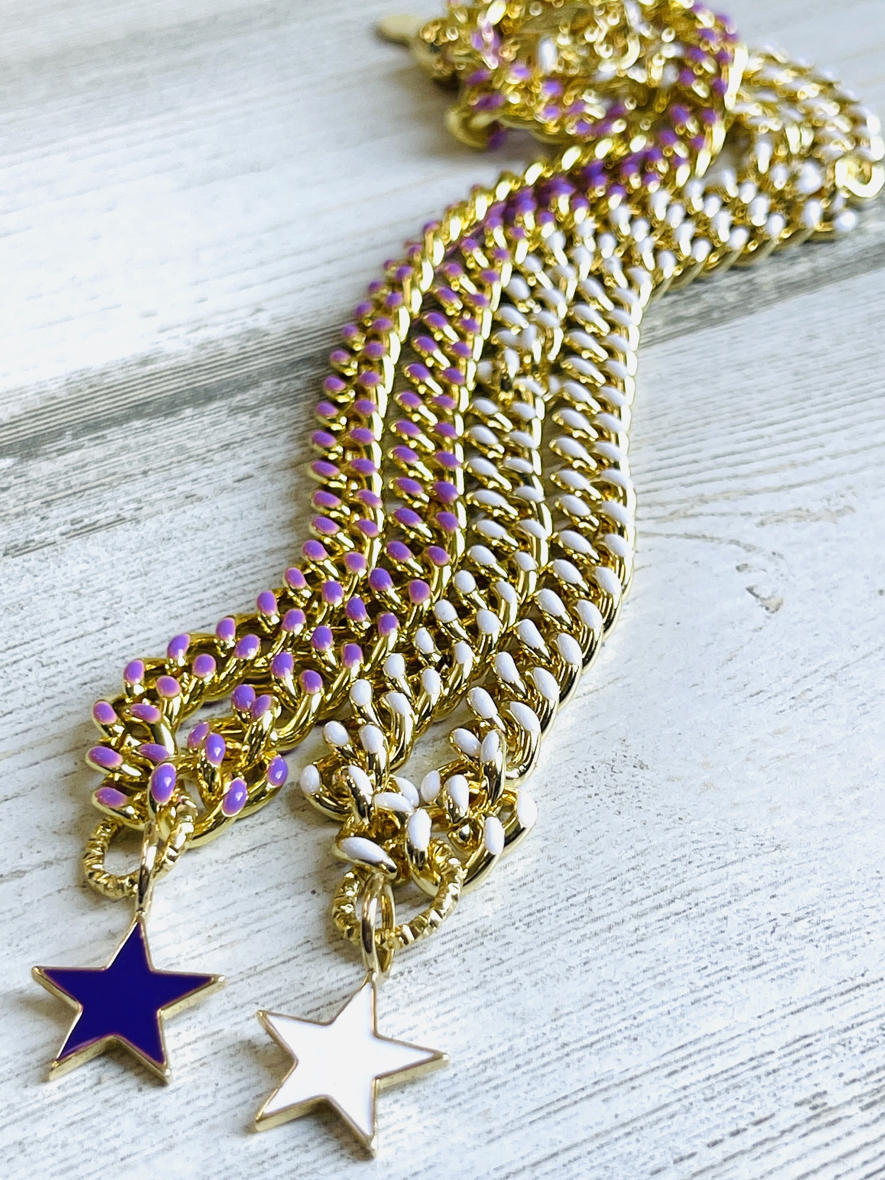 Cuban Gold Chain with Enamel Star – Emma Lou's Boutique