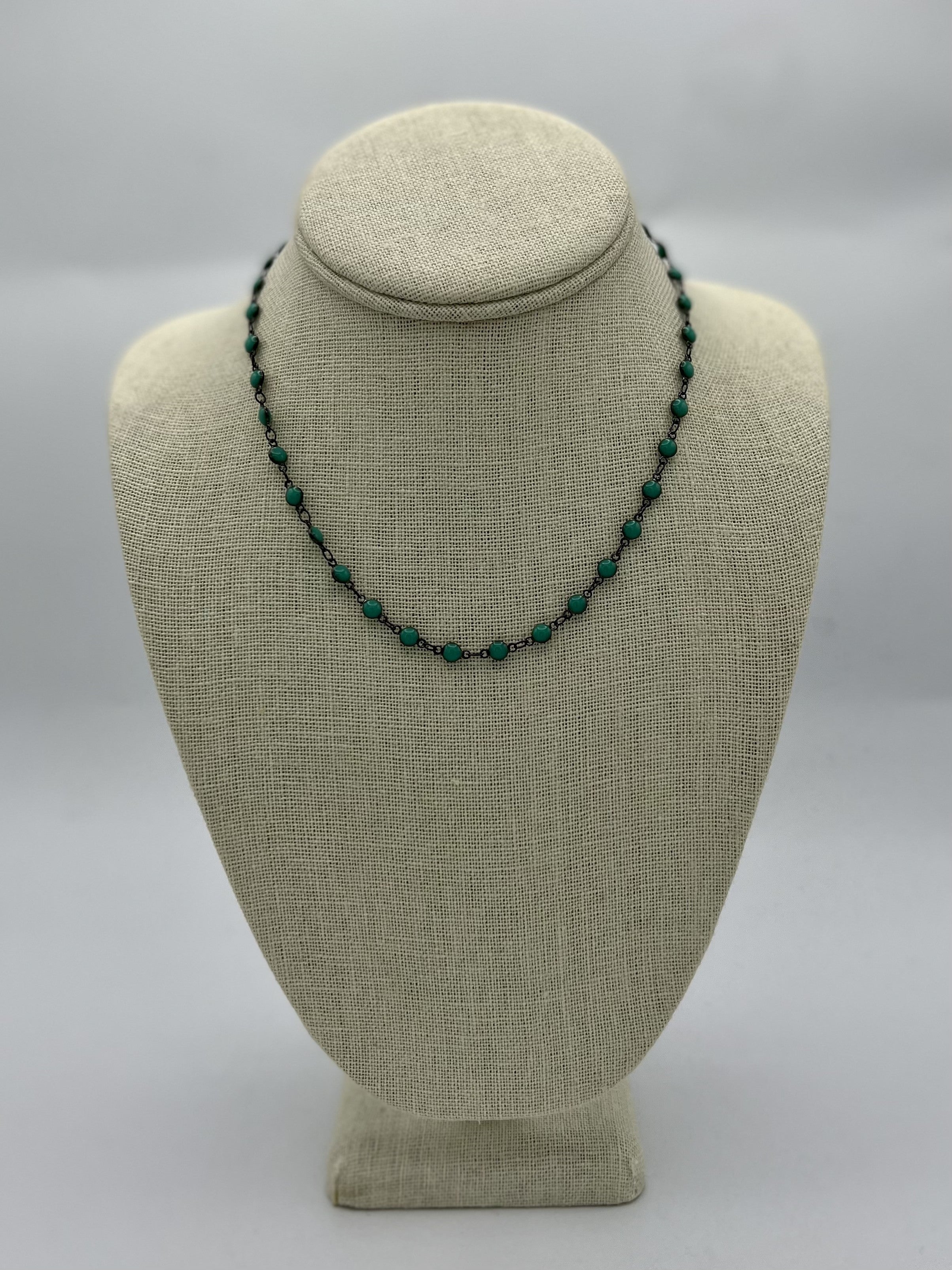 Elise Necklace Enamel Dots Teal – Emma Lou's Boutique