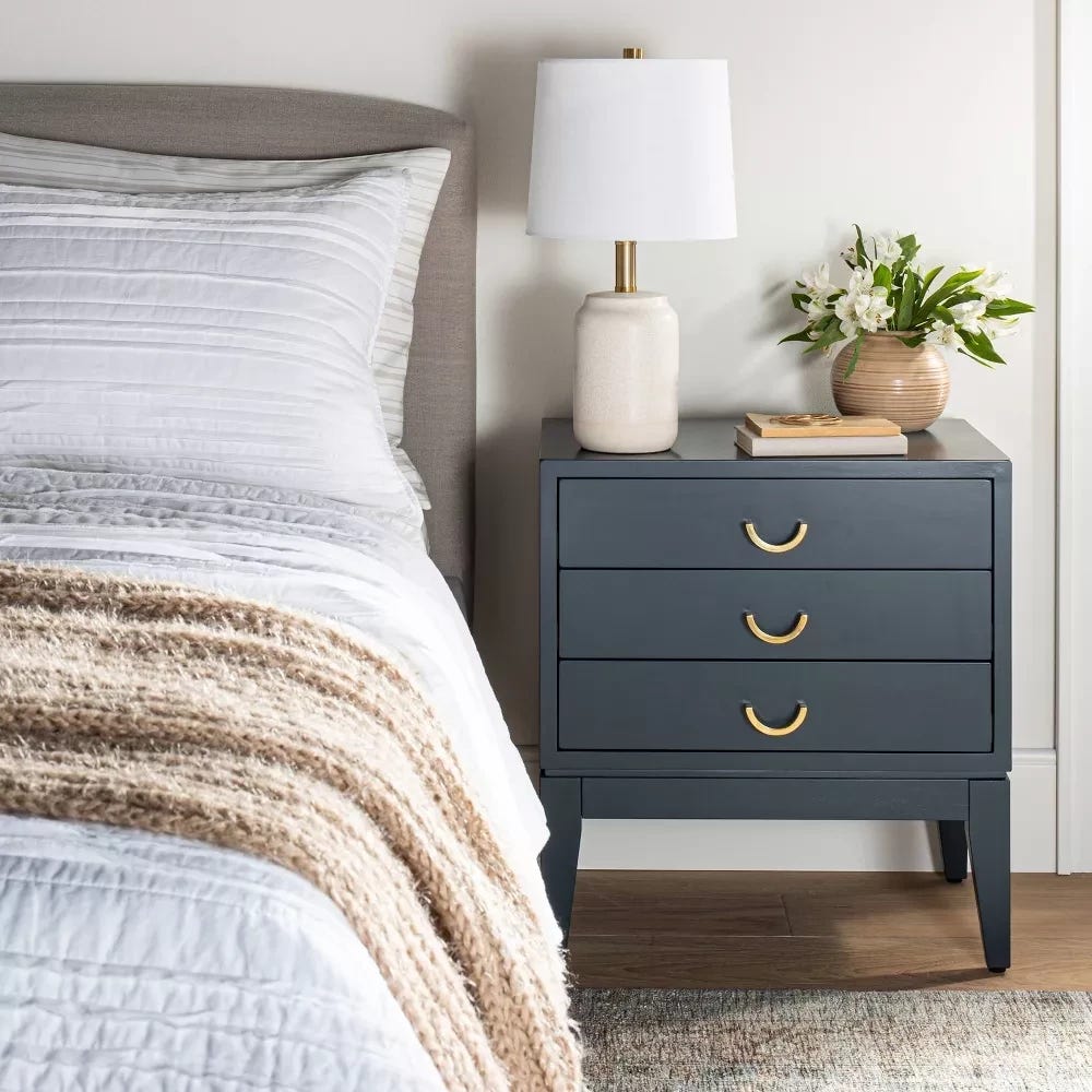 Quail Hill 3 Drawer Nightstand Mount Etna Blue Threshold designed with Studio McGee Tucker s Treasures